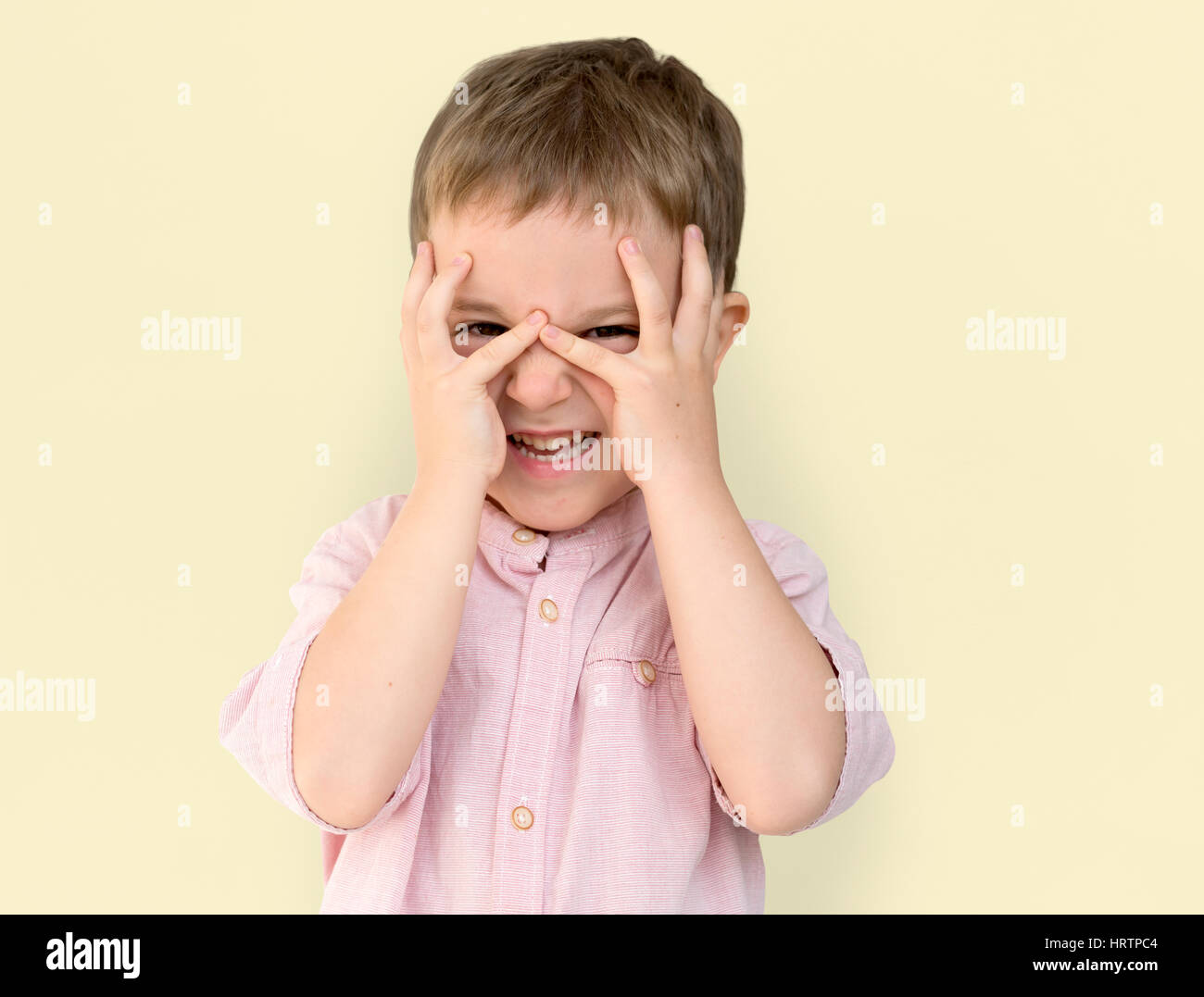 Caucasian Little Boy Hands Covering Face Stock Photo - Alamy