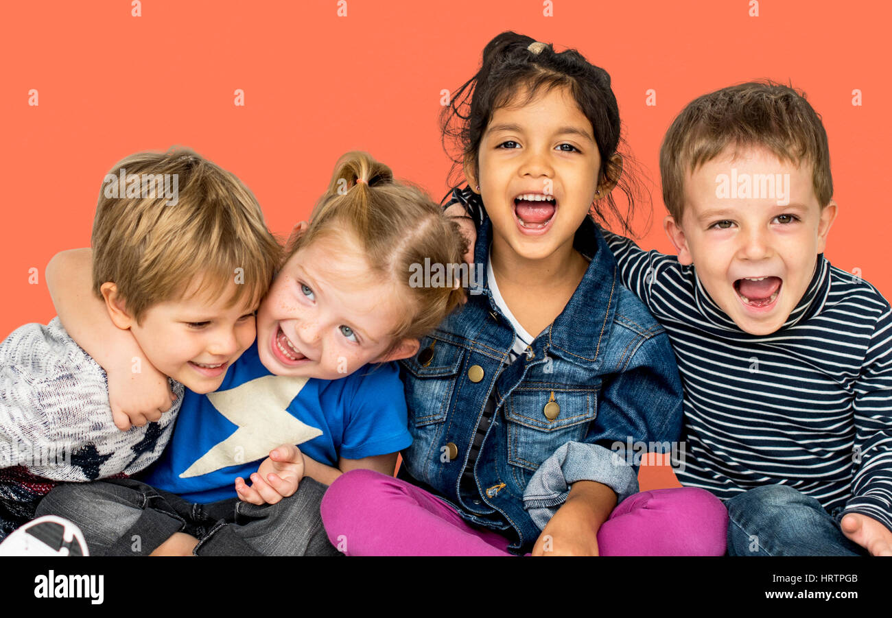 Children Smiling Happiness Friendship Togetherness Stock Photo - Alamy