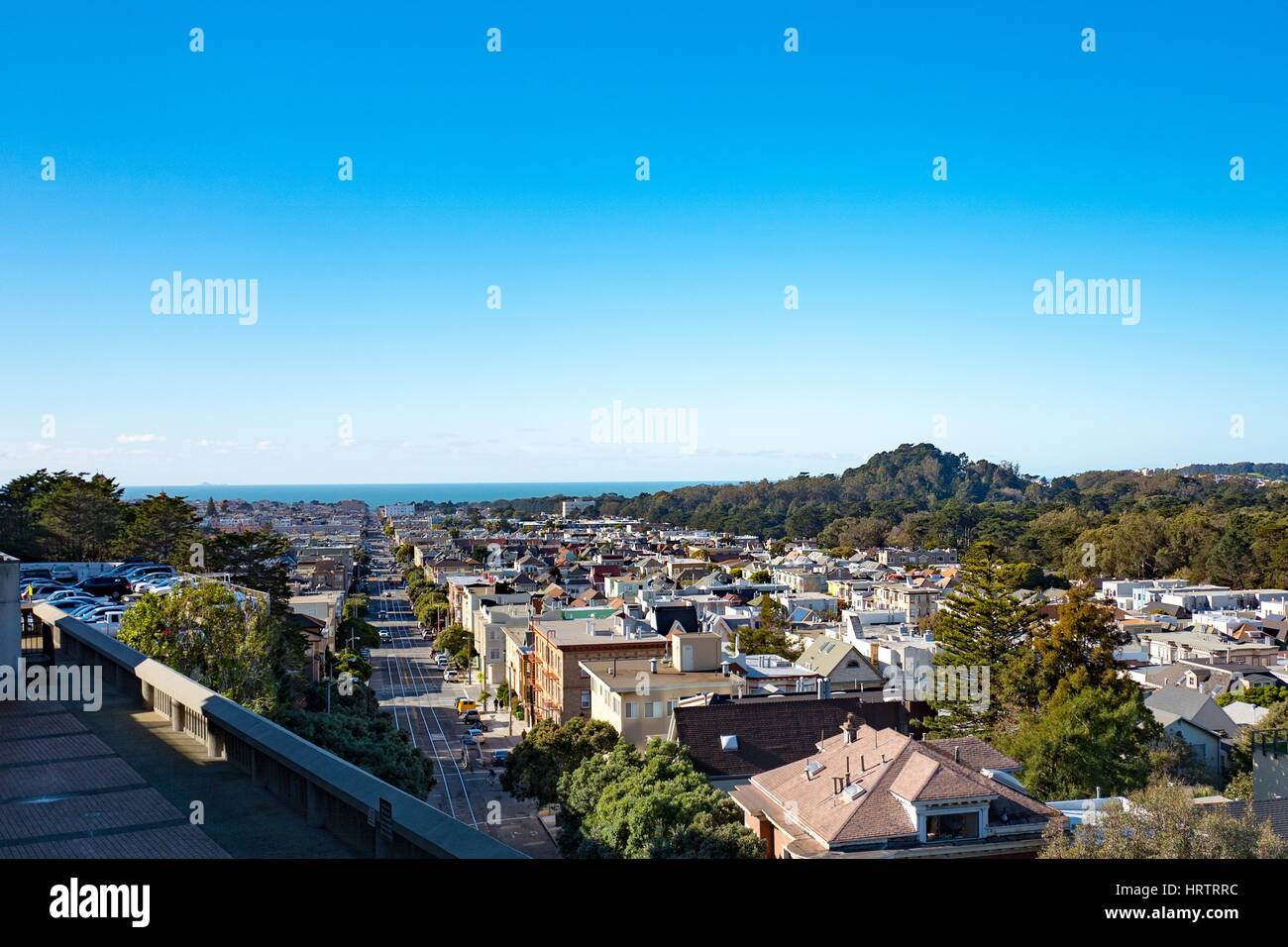 Aerial view of the Inner Sunset and Outer Sunset neighborhoods of San ...