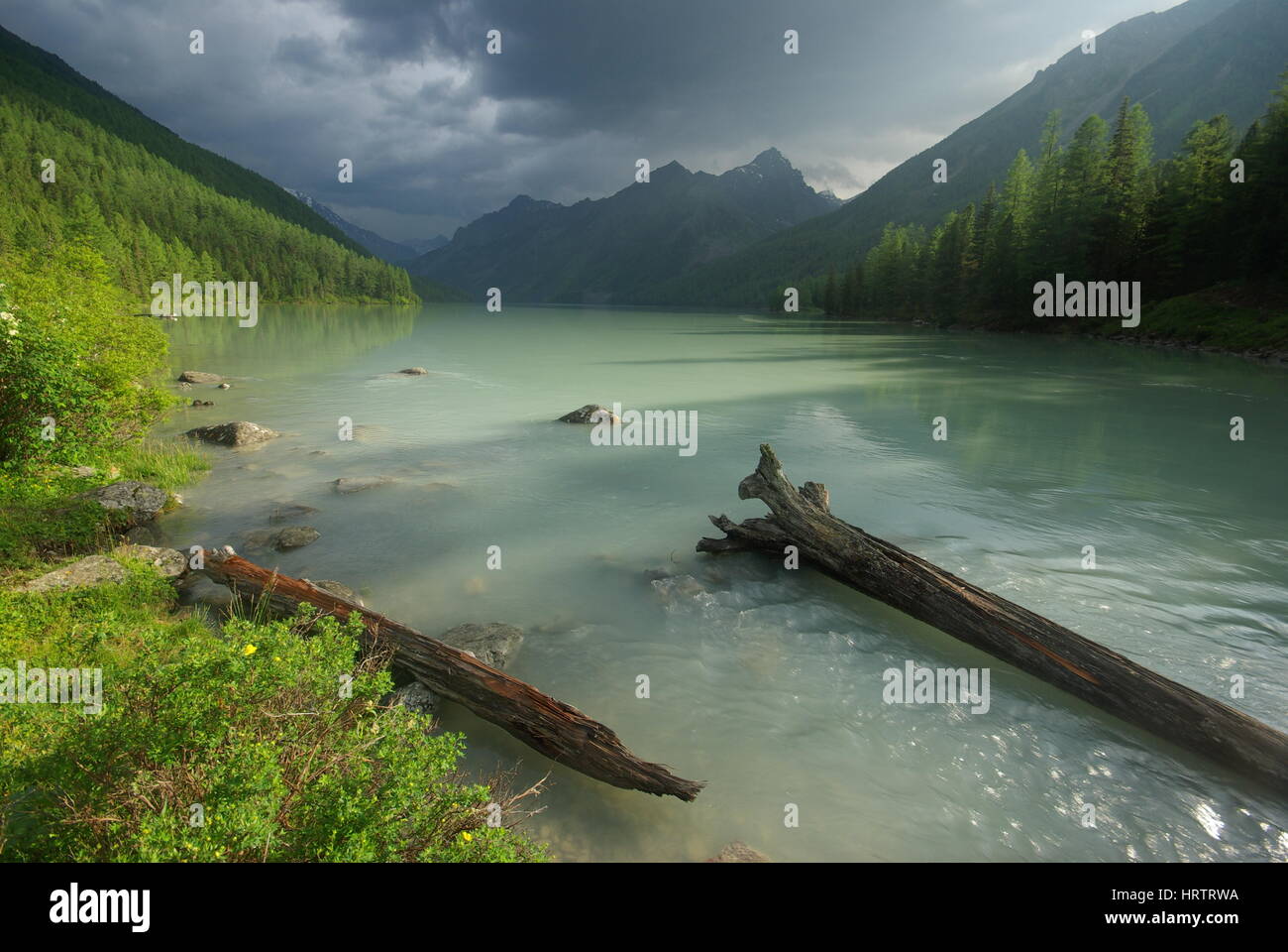 Beautiful mountain landscape near the lake. Mountain Lake. Kind of ...