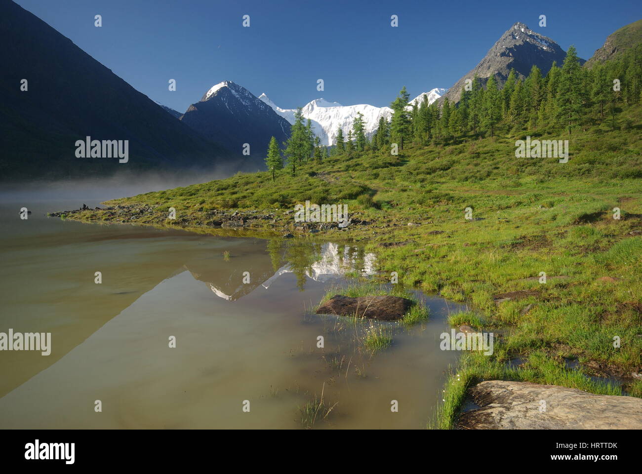 Beautiful mountain landscape near the lake. Mountain Lake. Kind of ...
