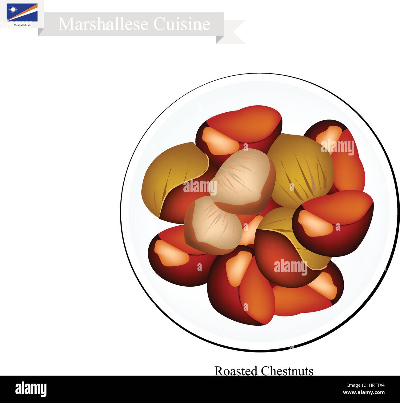 Marshallese Cuisine, Illustration of Traditional Roasting Chestnuts. A ...