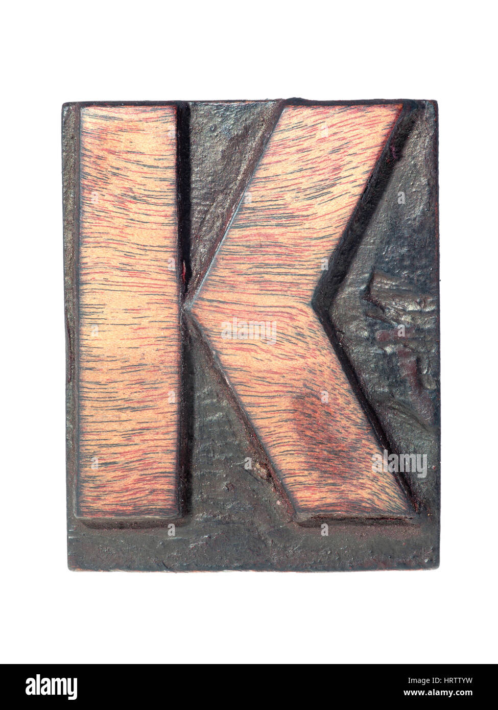 detailed vintage wooden K letter typeface isolated Stock Photo - Alamy