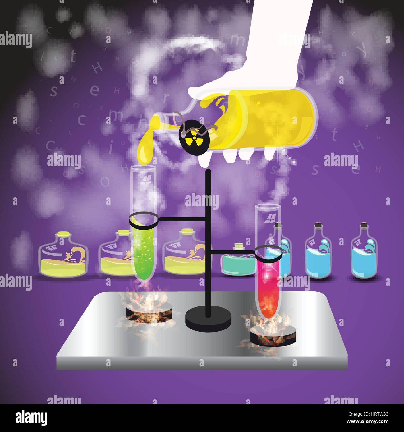 Vial chemistry reagent. concept of education. illustration. use a smart ...
