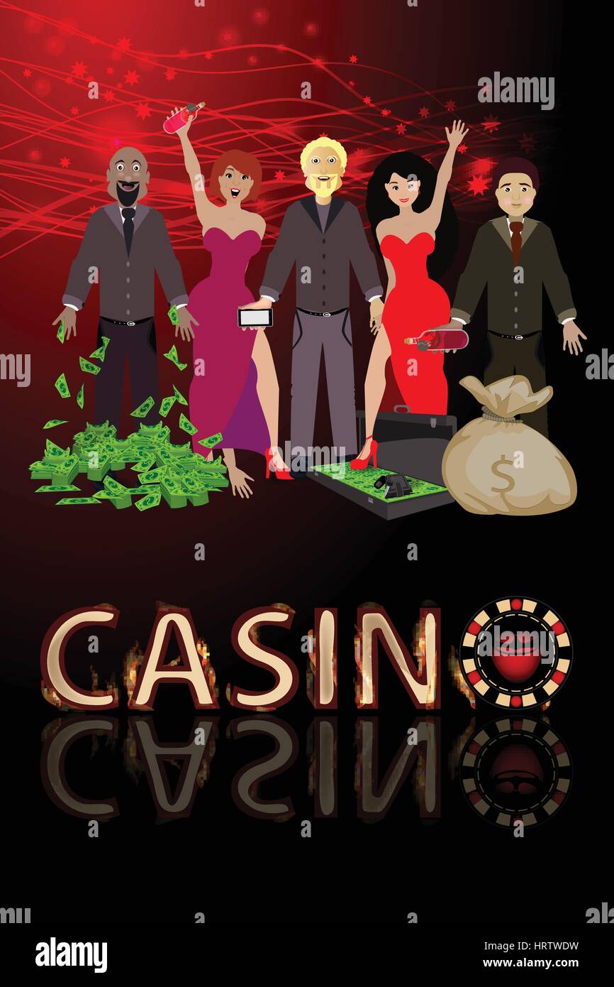 men win hands up casinos and a lot of dollar bag and case. concept of ...