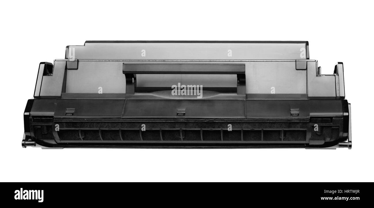 Black cartridge from the laser printer isolated on a white background ...
