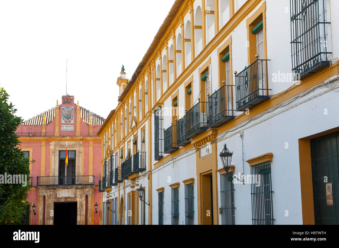 Historic buildings exterior of Alcazar in city of Seville, Spain Stock ...