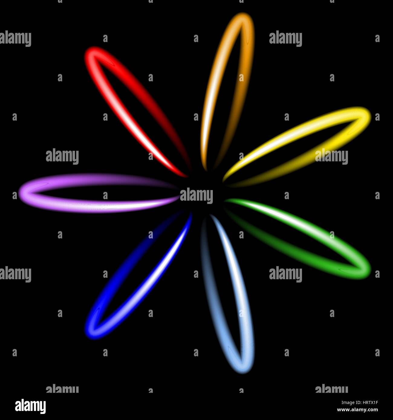Neon light blue glowing flower Stock Vector Images - Alamy
