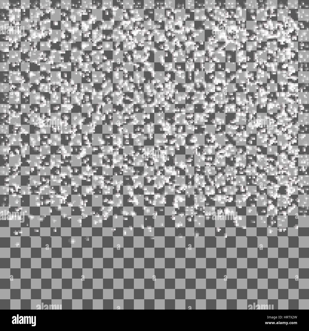 Falling white snow isolated on transparent background. Snowfall. Vector ...