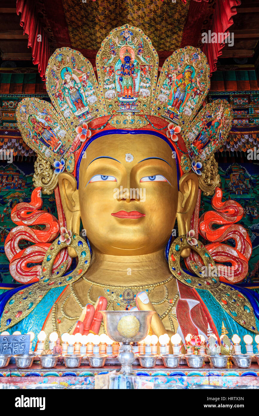 Stature of Buddha in a temple inside a monastery in Ladakh province of India Stock Photo - Alamy