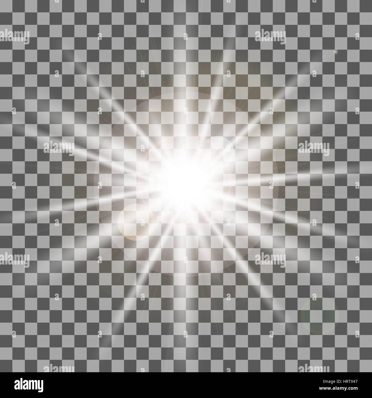White rays light effect isolated on transparent background. Vector ...