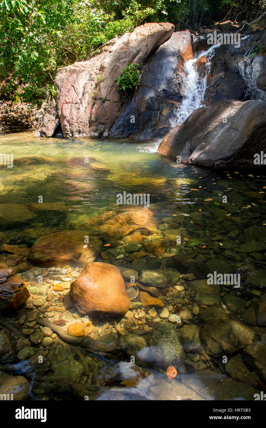 Green and clean waterfall , Thailand Stock Photo - Alamy