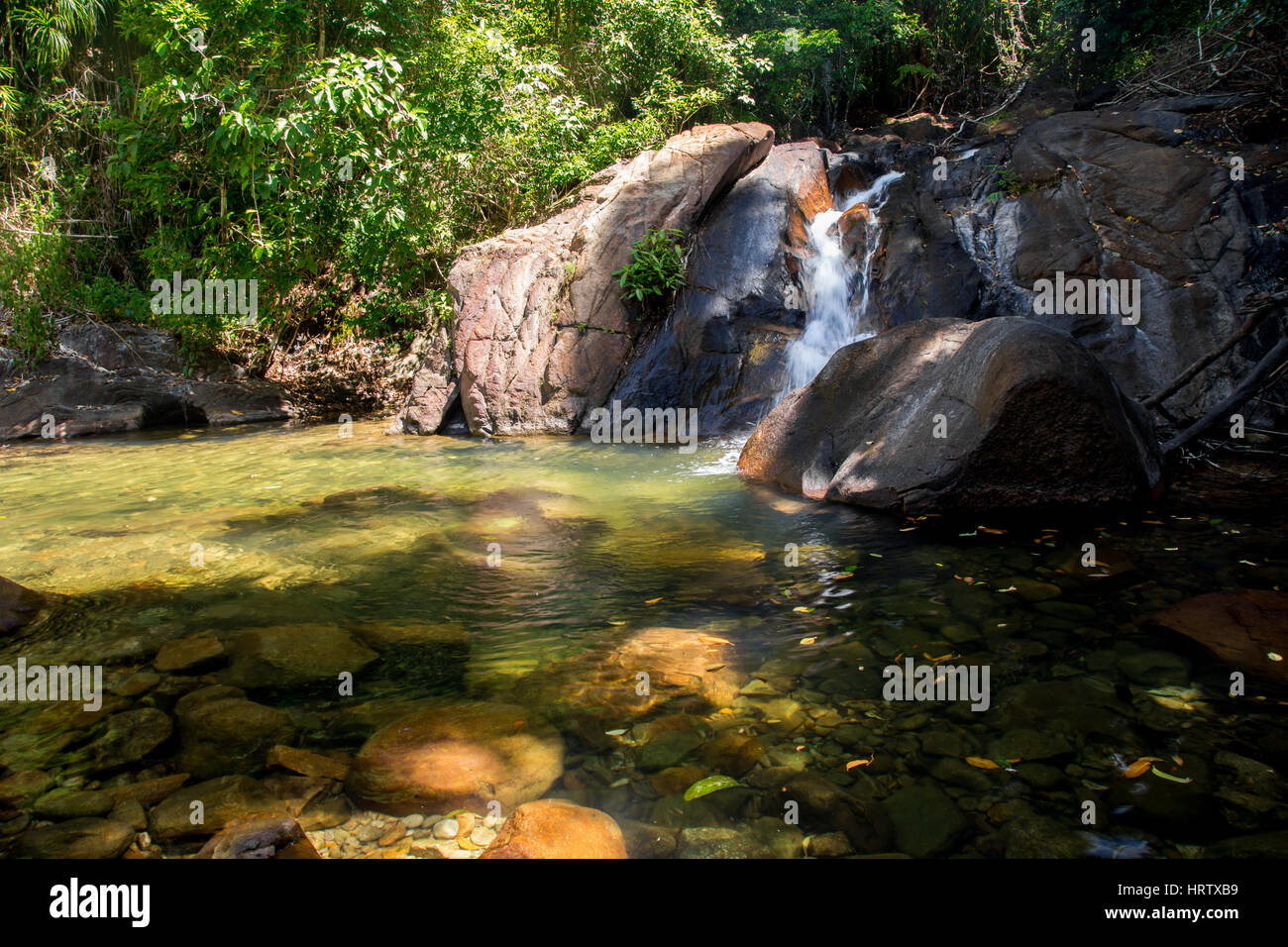 Green and clean waterfall , Thailand Stock Photo - Alamy