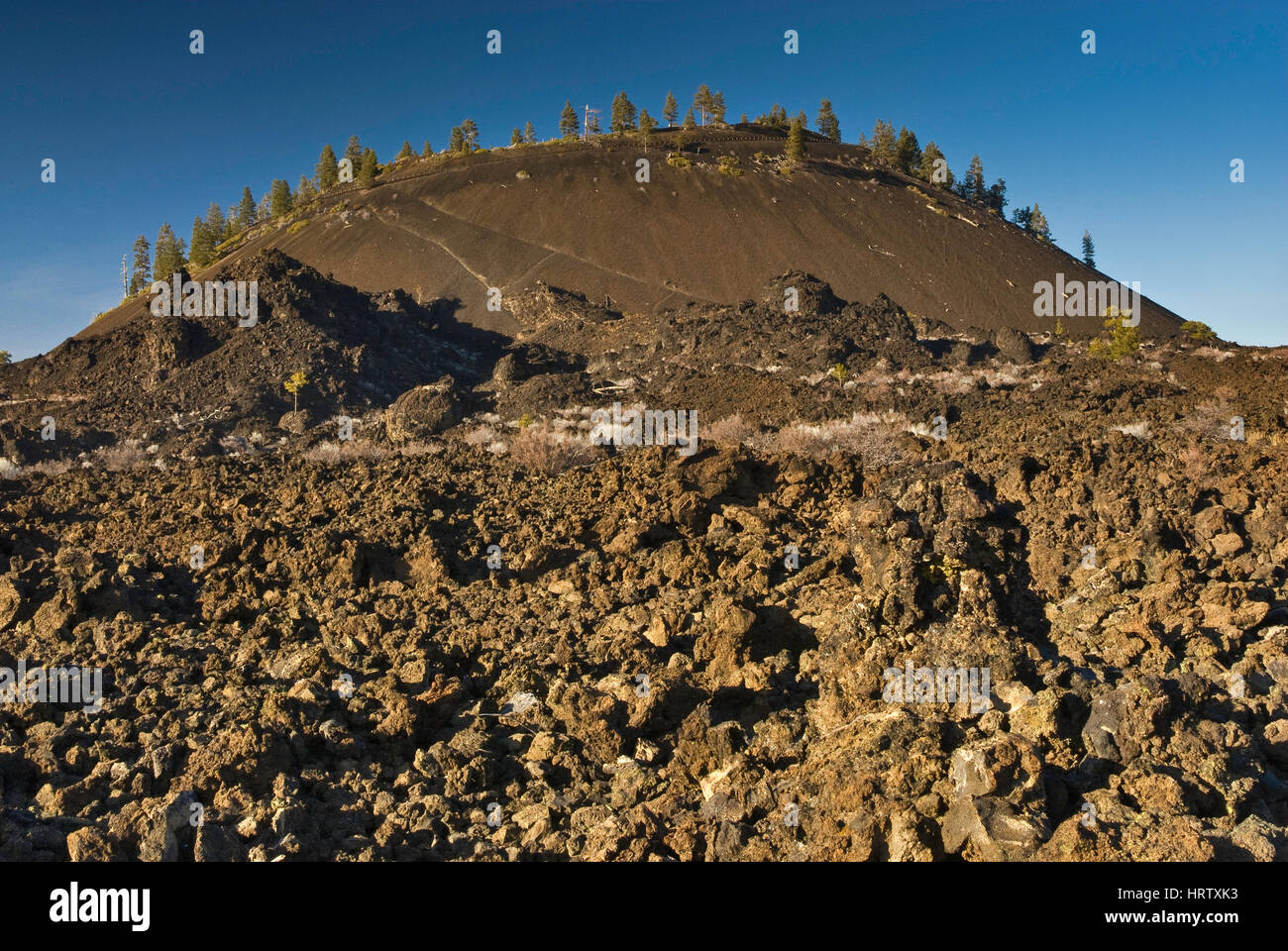 Lava Butte volcano seen from Trail of the Molten Land at Newberry ...