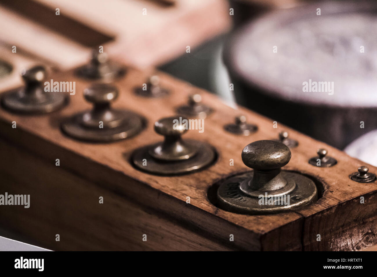 Old weights for balance Stock Photo - Alamy