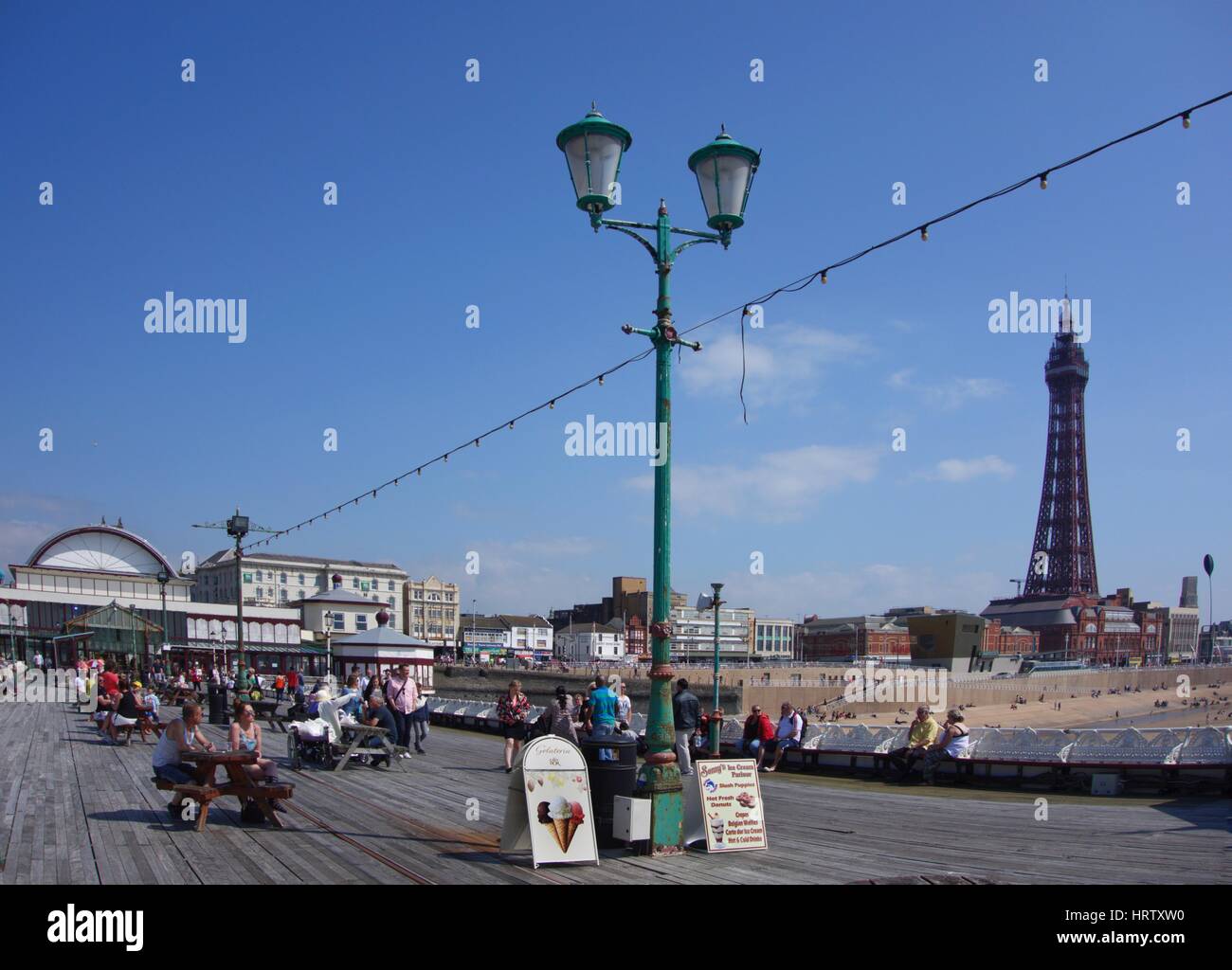 Blackpool Tower and beach from North pier Stock Photo - Alamy