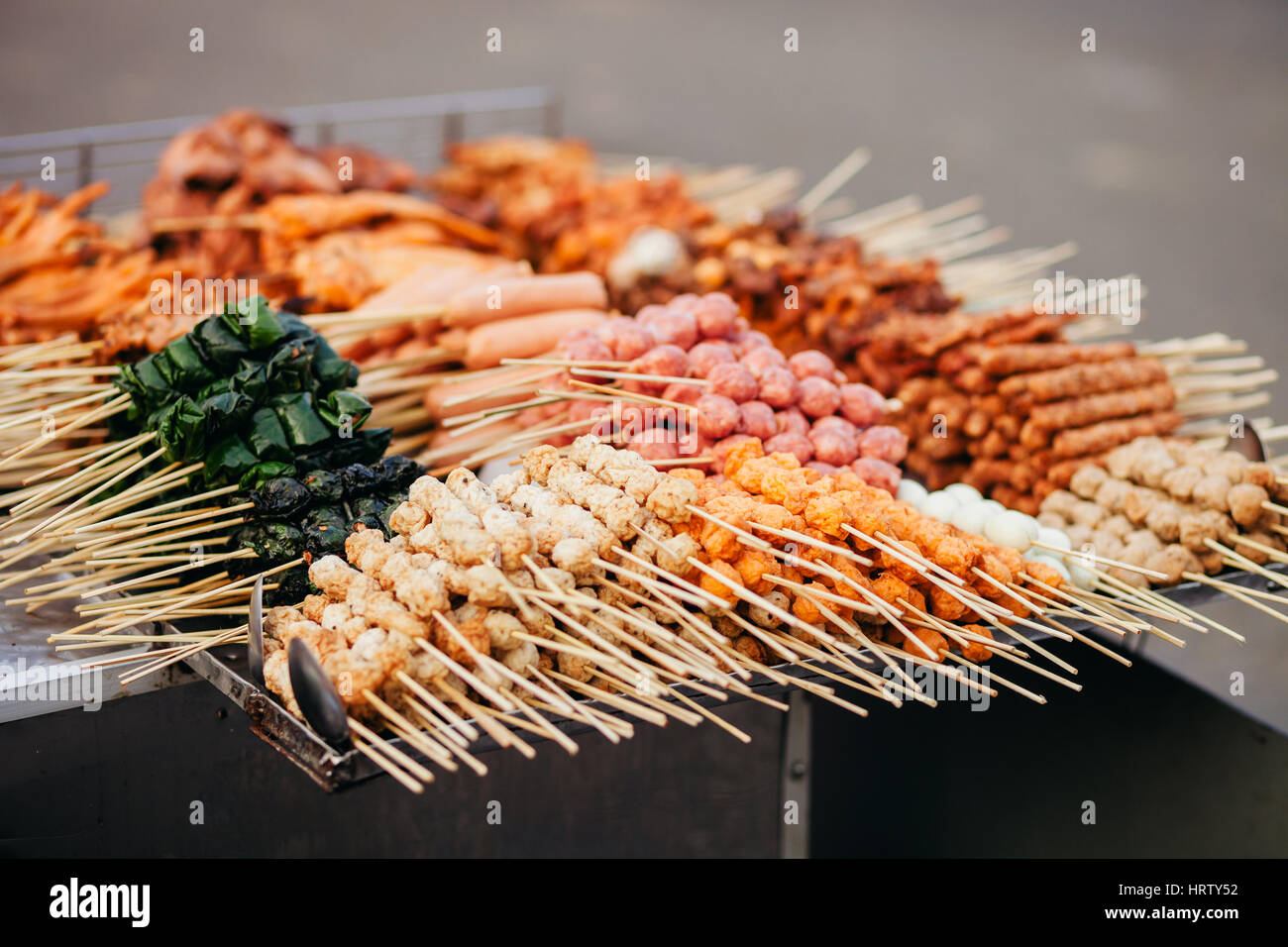 street fast food meatball barbecue in Vietnam Stock Photo - Alamy