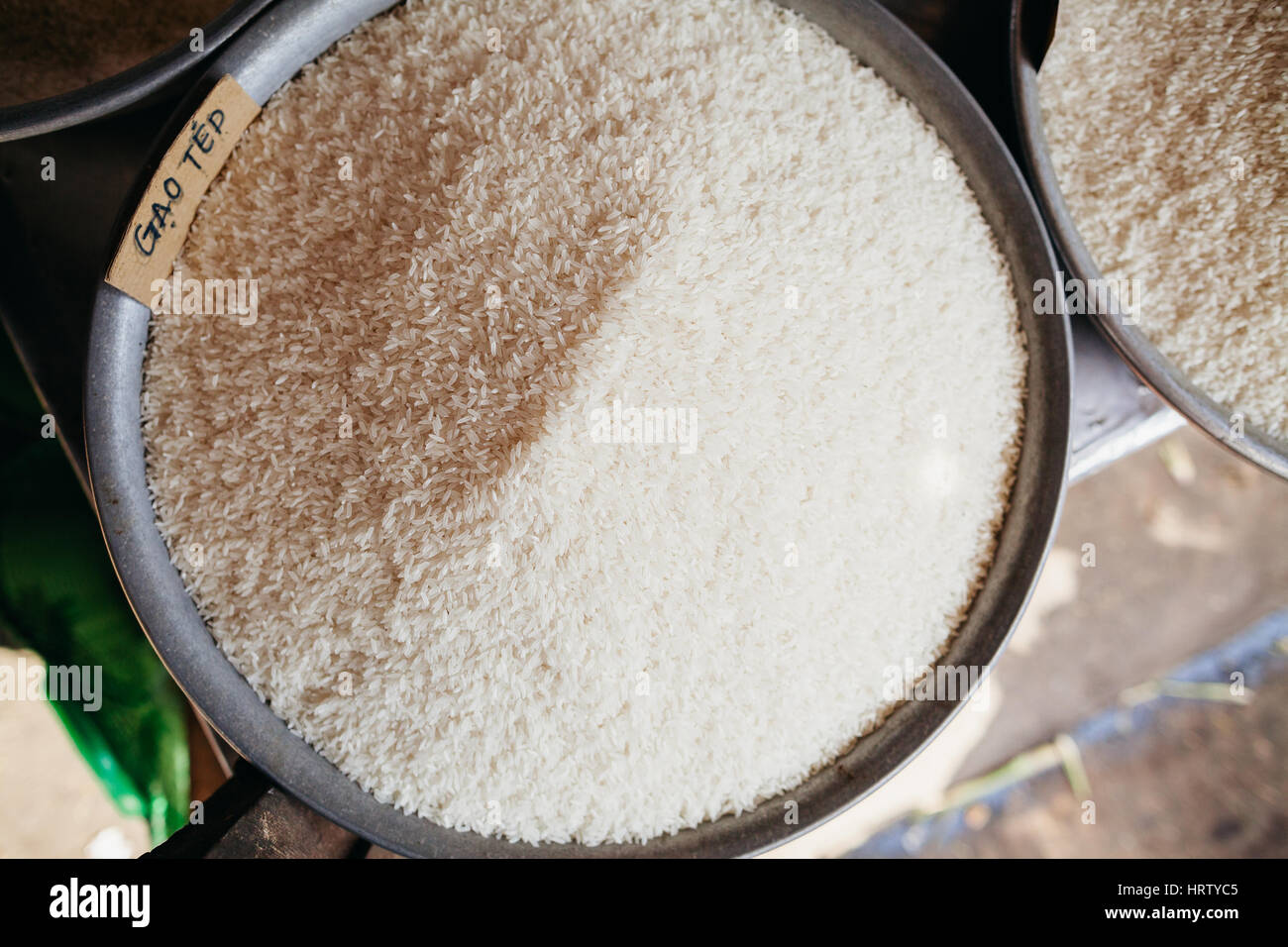 dry rice at street vietnamese market top view Stock Photo - Alamy