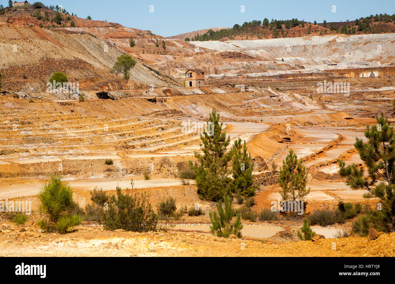 Lunar like despoiled landscape opencast mineral extraction in the Minas ...