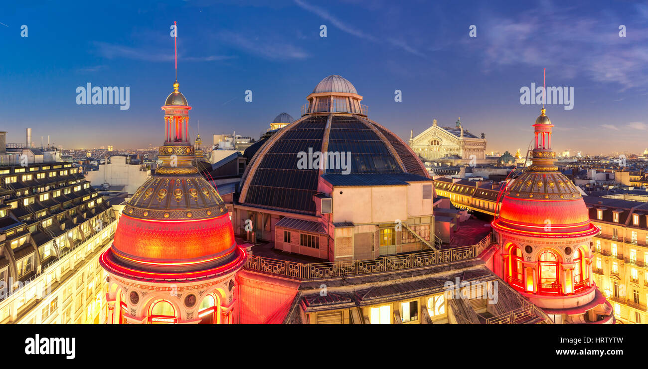 Aerial panoramic view of Opera Garnier, Neo-Renaissance Printemps ...