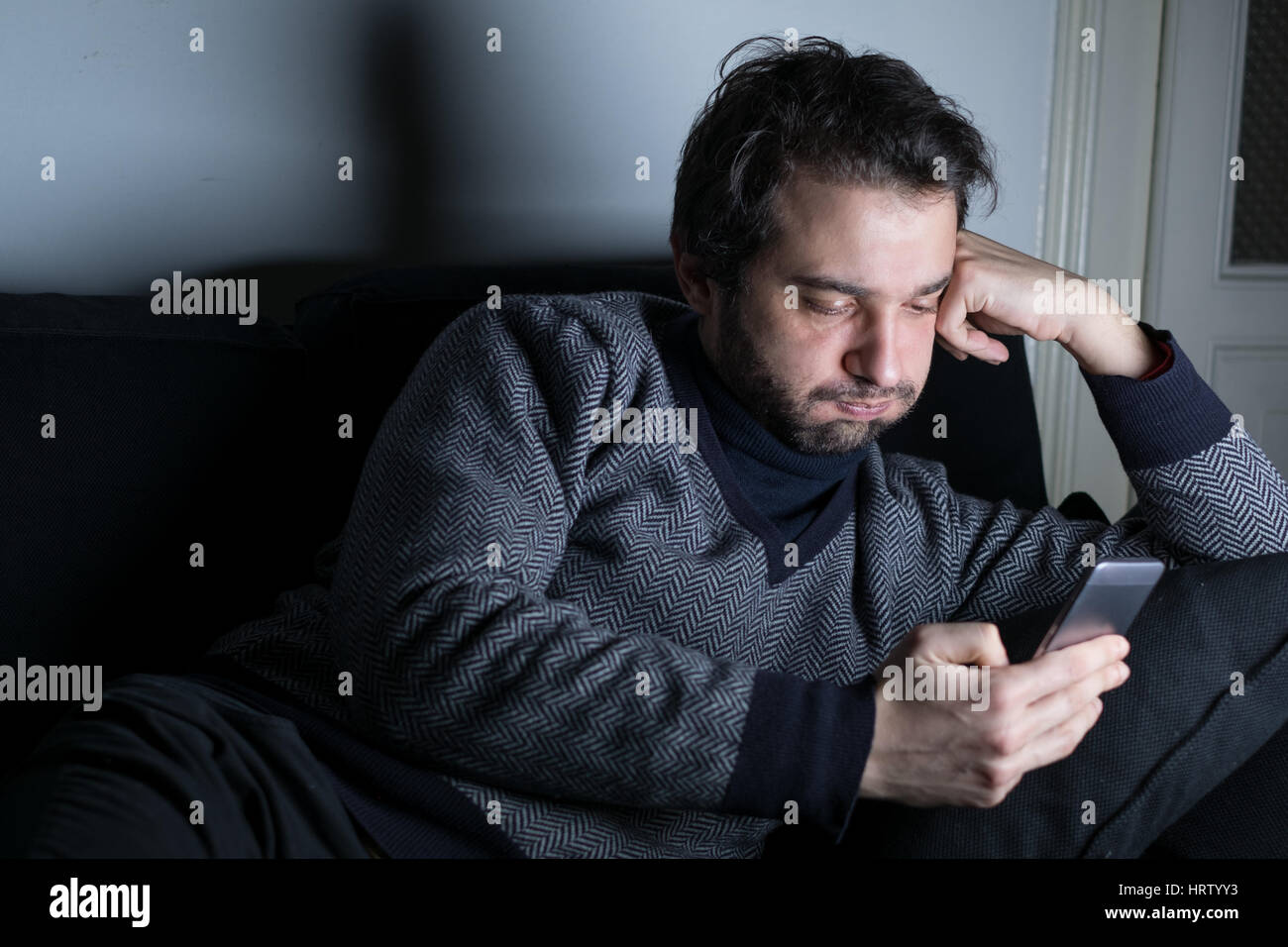 Bed person sick mobile phone hi-res stock photography and images - Alamy