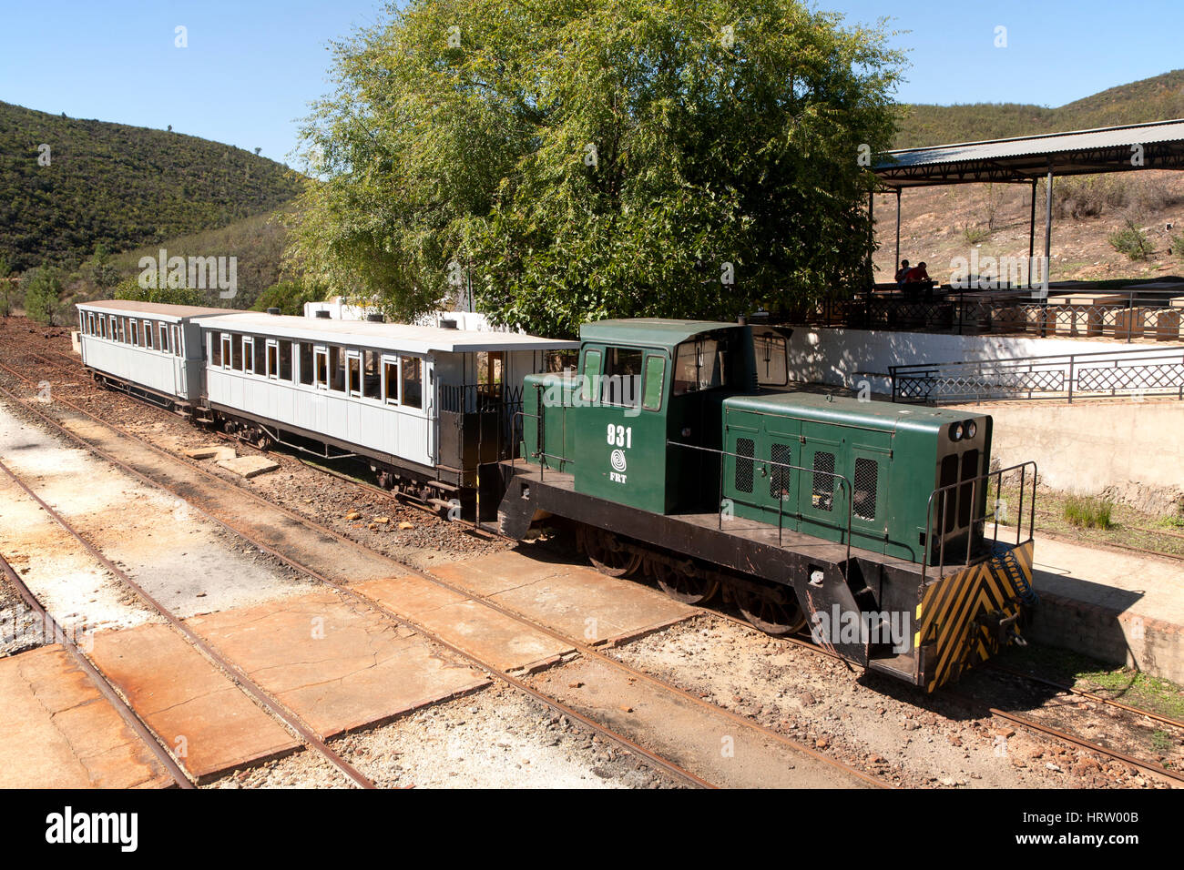 Old steam train used for tourist trips through the Rio Tinto mining ...