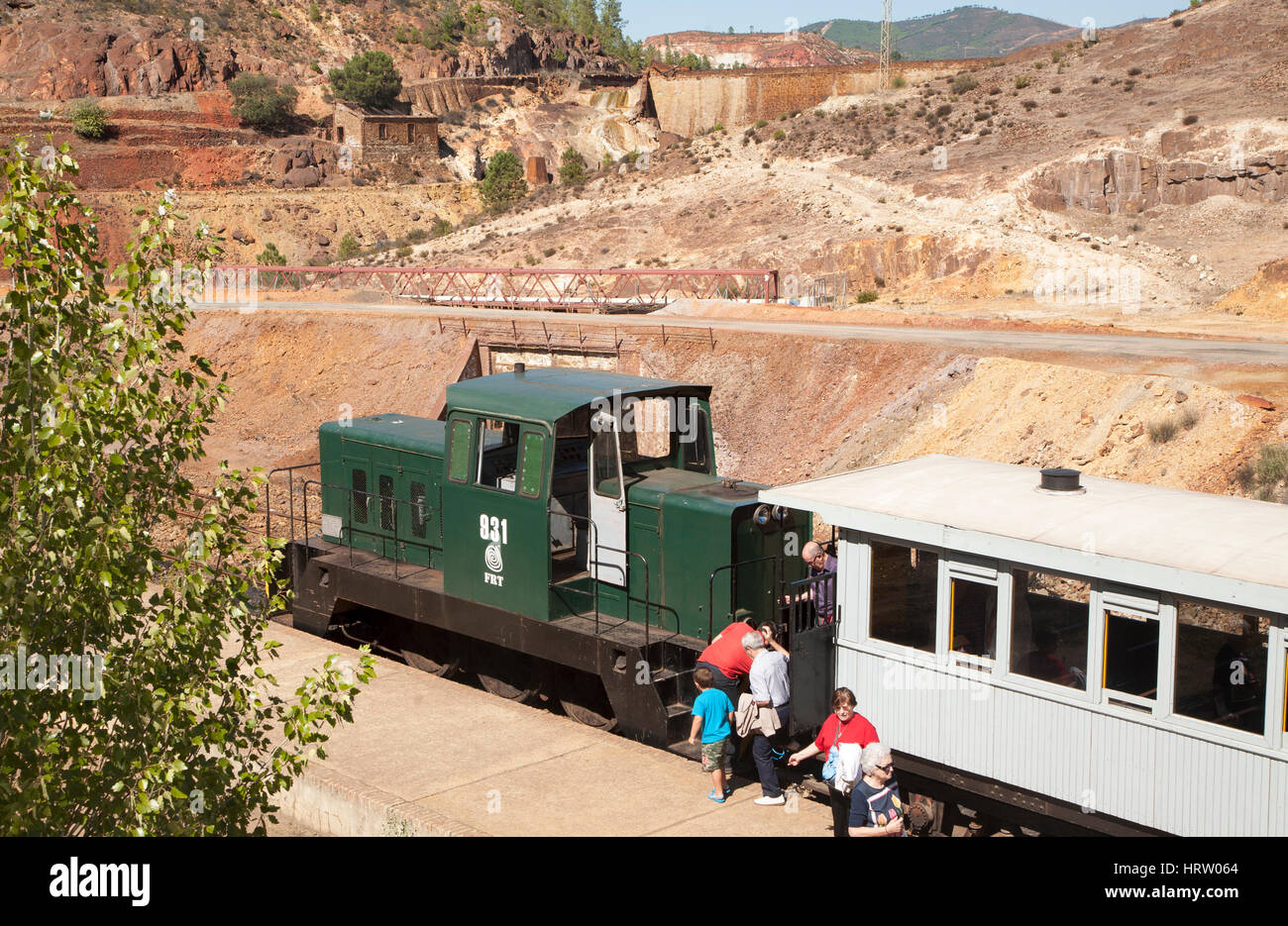 Old steam train used for tourist trips through the Rio Tinto mining ...