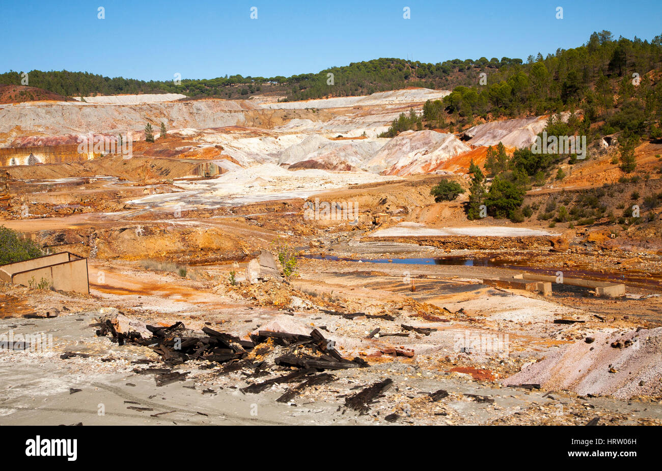 Lunar like despoiled landscape opencast mineral extraction, Minas de ...