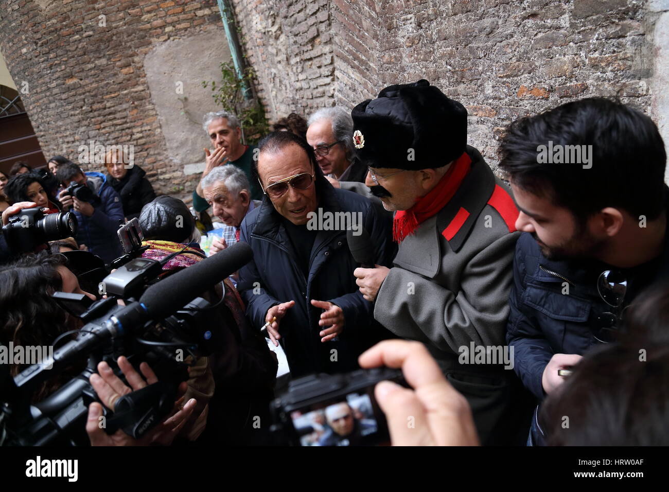 Italian journalist Enrico Lucci of italian TV program "Le Iene ...