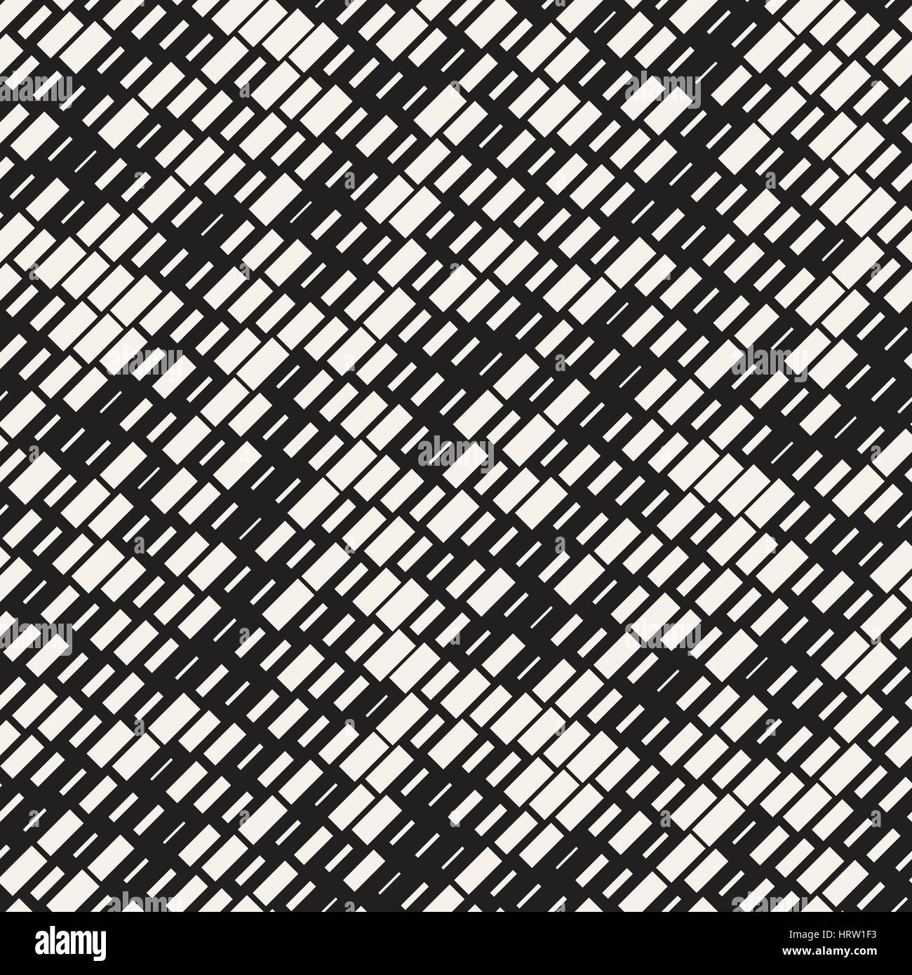 Vector Seamless Black And White Irregular Dash Rectangles Grid Pattern ...