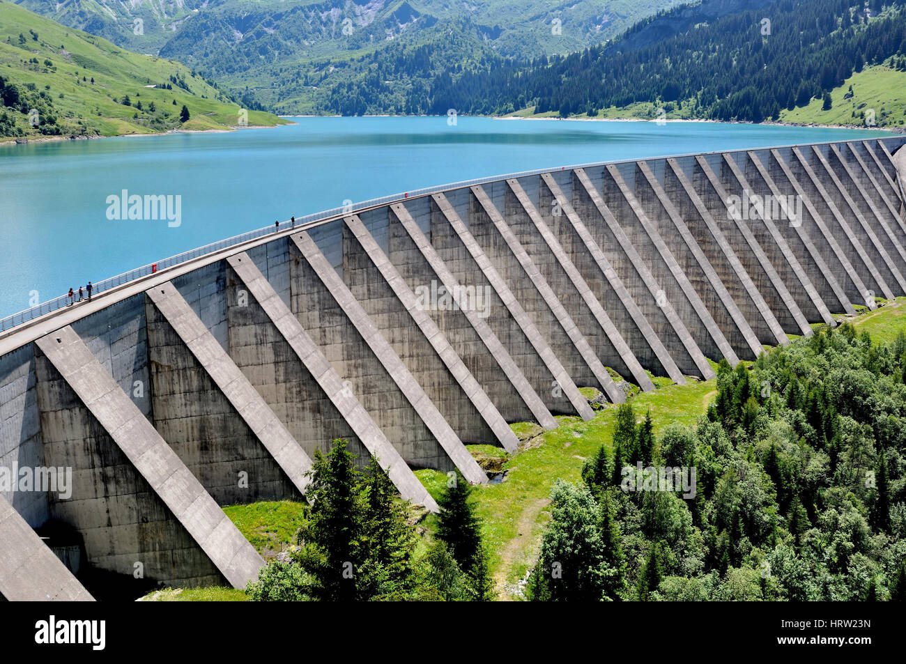 dam and artificial lake in mountain landscape Stock Photo - Alamy