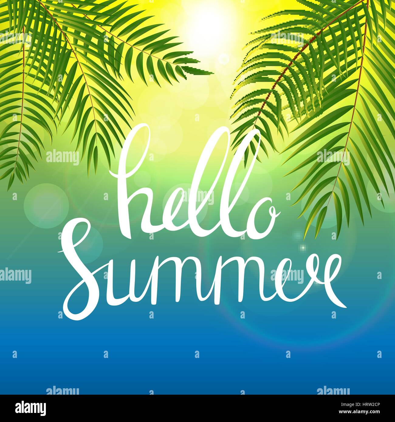 Hello Summer Natural Background Vector Illustration Stock Vector Image ...