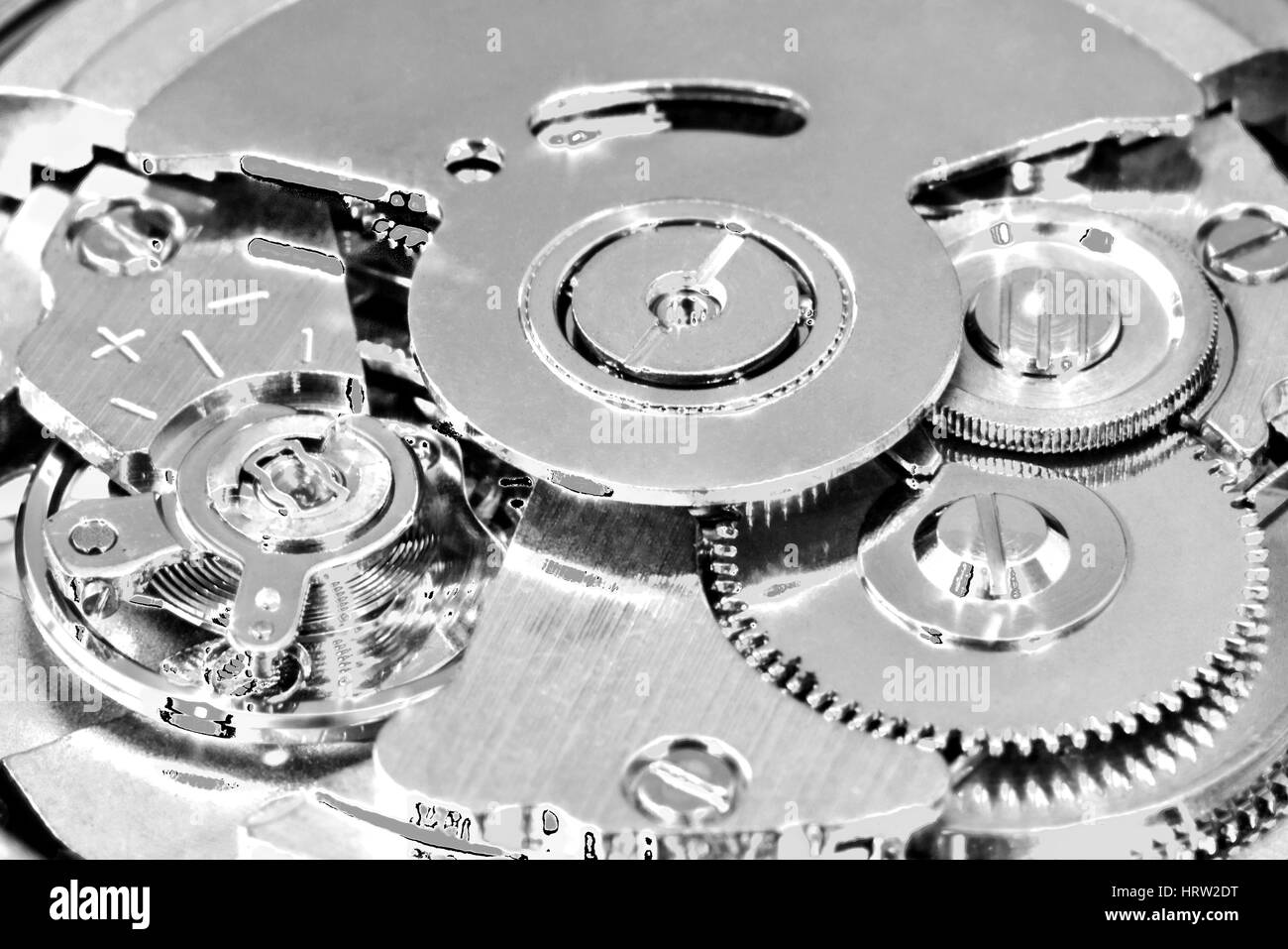 Clock inside detail Black and White Stock Photos & Images - Alamy