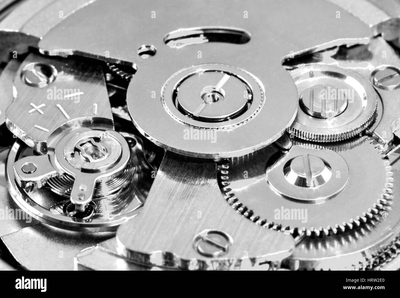 Clock inside detail Black and White Stock Photos & Images - Alamy