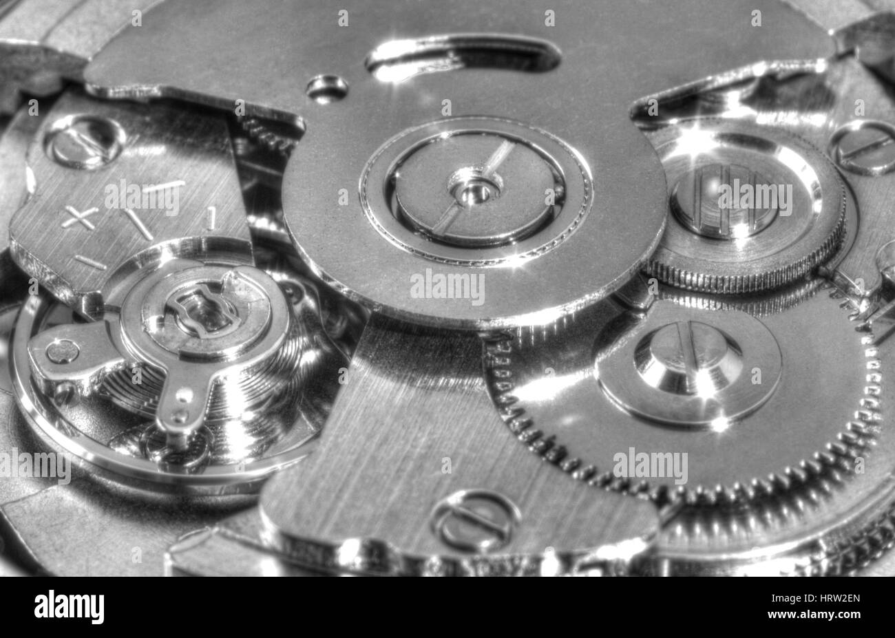 Clock inside detail Black and White Stock Photos & Images - Alamy