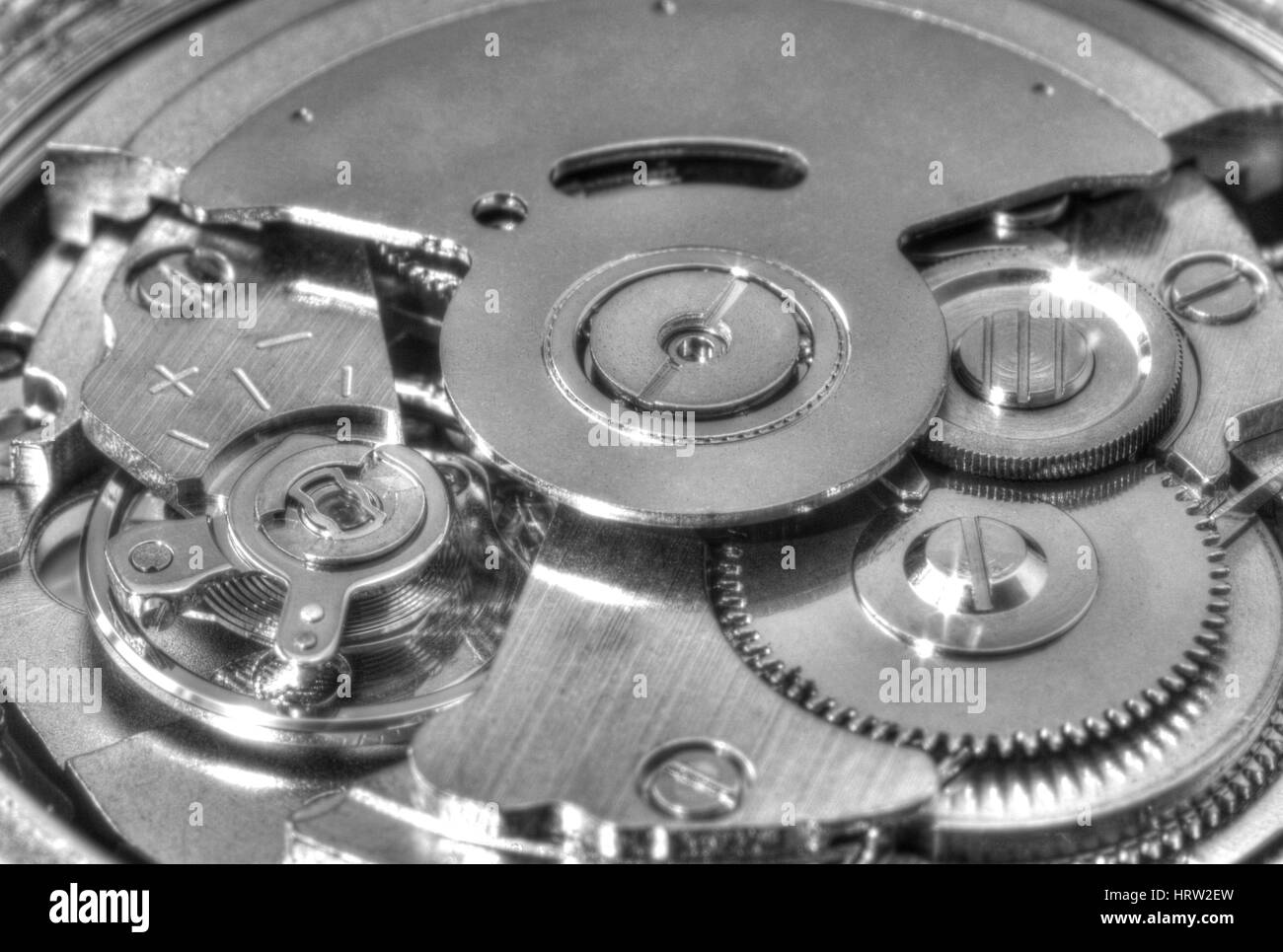 Clock inside detail Black and White Stock Photos & Images - Alamy
