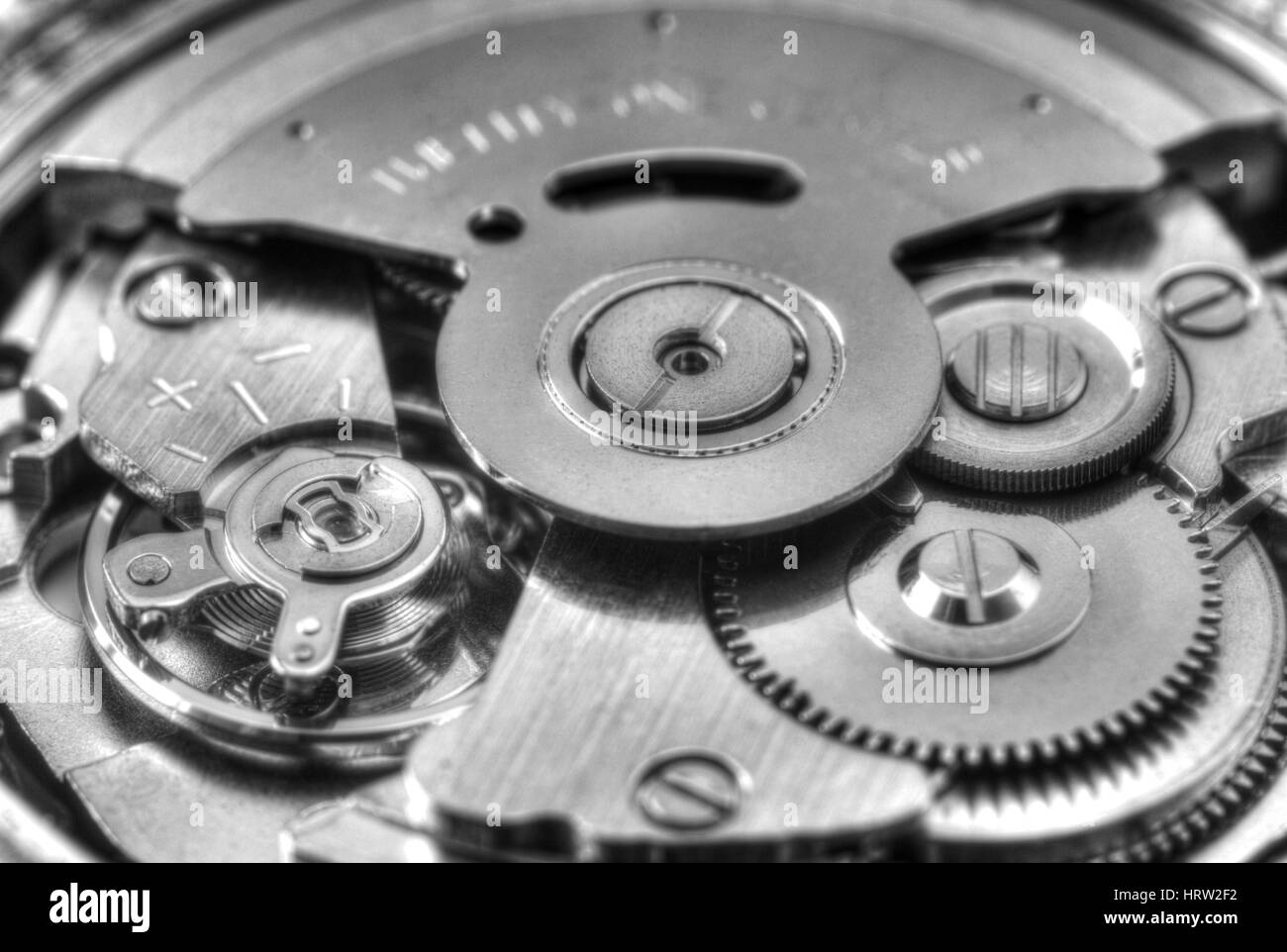 Clock work macro Black and White Stock Photos & Images - Alamy