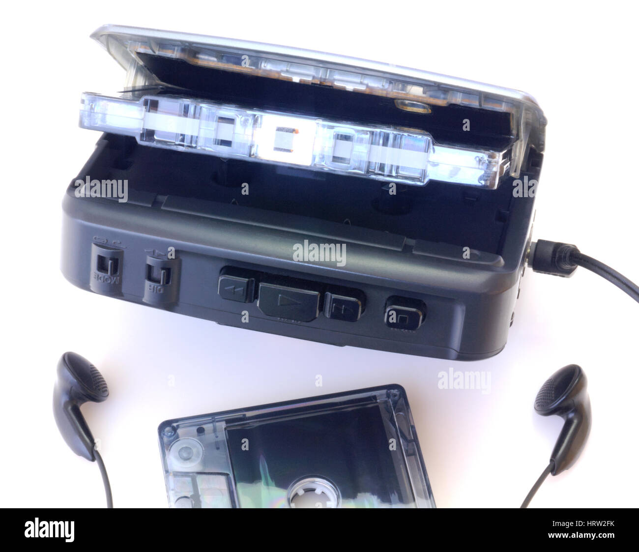 Walkman and audio tape isolated on white background Stock Photo - Alamy