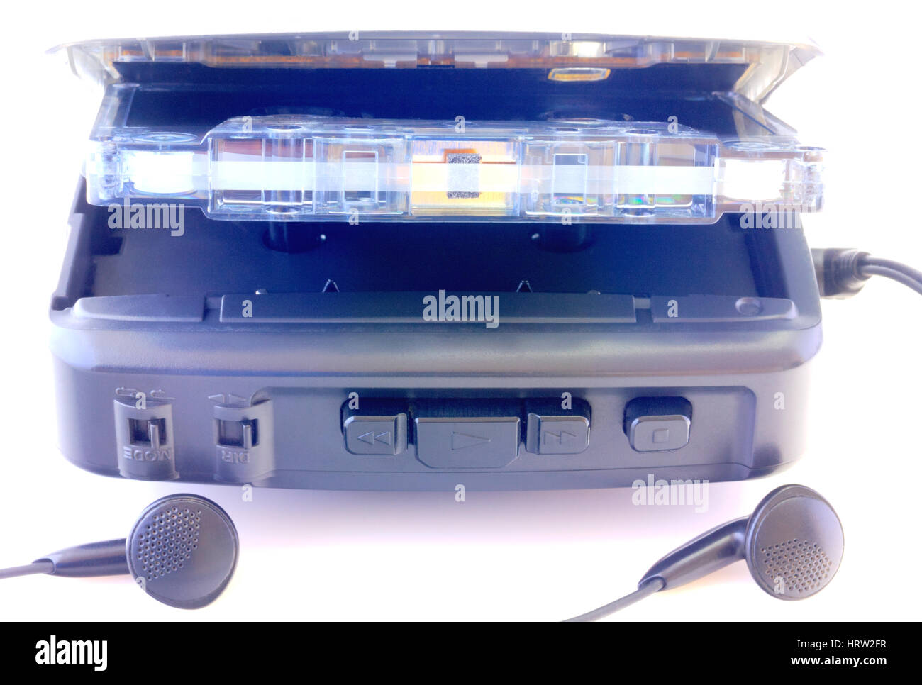 Walkman and audio tape isolated on white background Stock Photo - Alamy