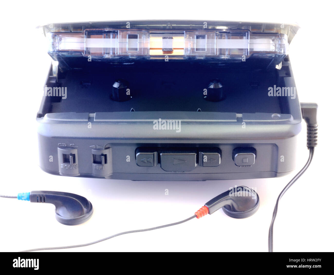 Walkman and audio tape isolated on white background Stock Photo - Alamy