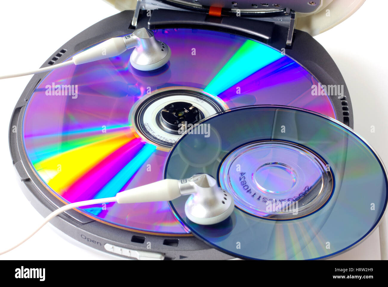 Portable CD audio player isolated on white Stock Photo - Alamy