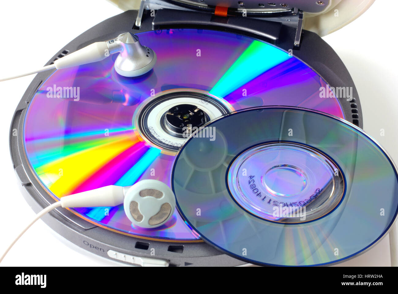 Portable CD audio player isolated on white Stock Photo - Alamy