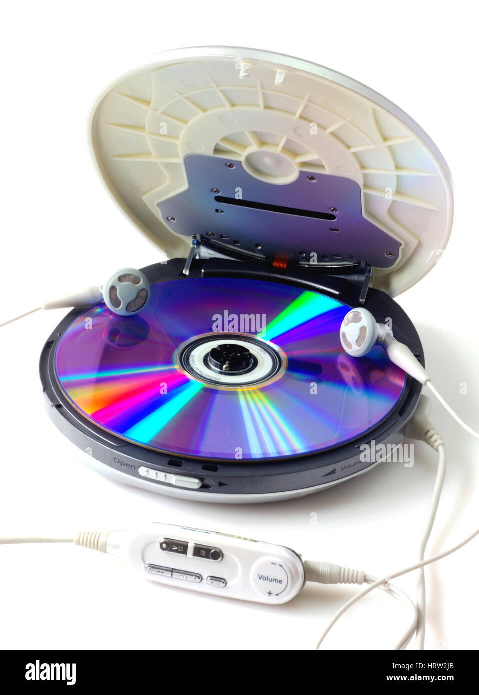 Portable CD audio player isolated on white Stock Photo - Alamy