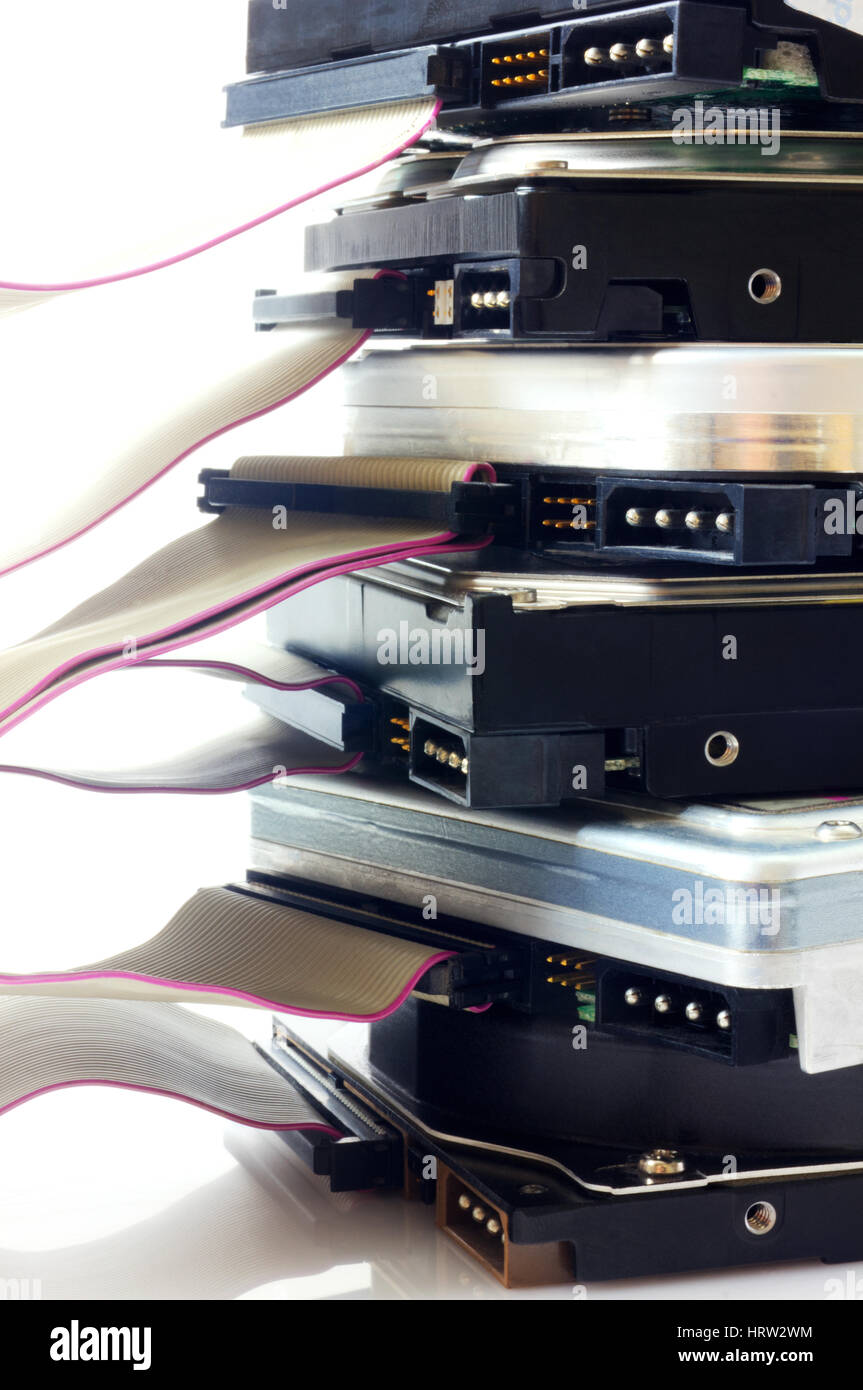 Hard disk drives isolated on white background Stock Photo - Alamy