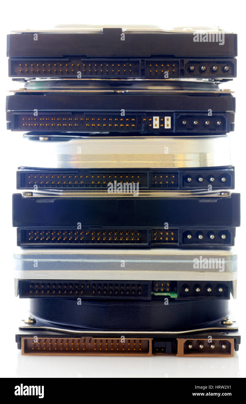 Hard disk drives isolated on white background Stock Photo - Alamy