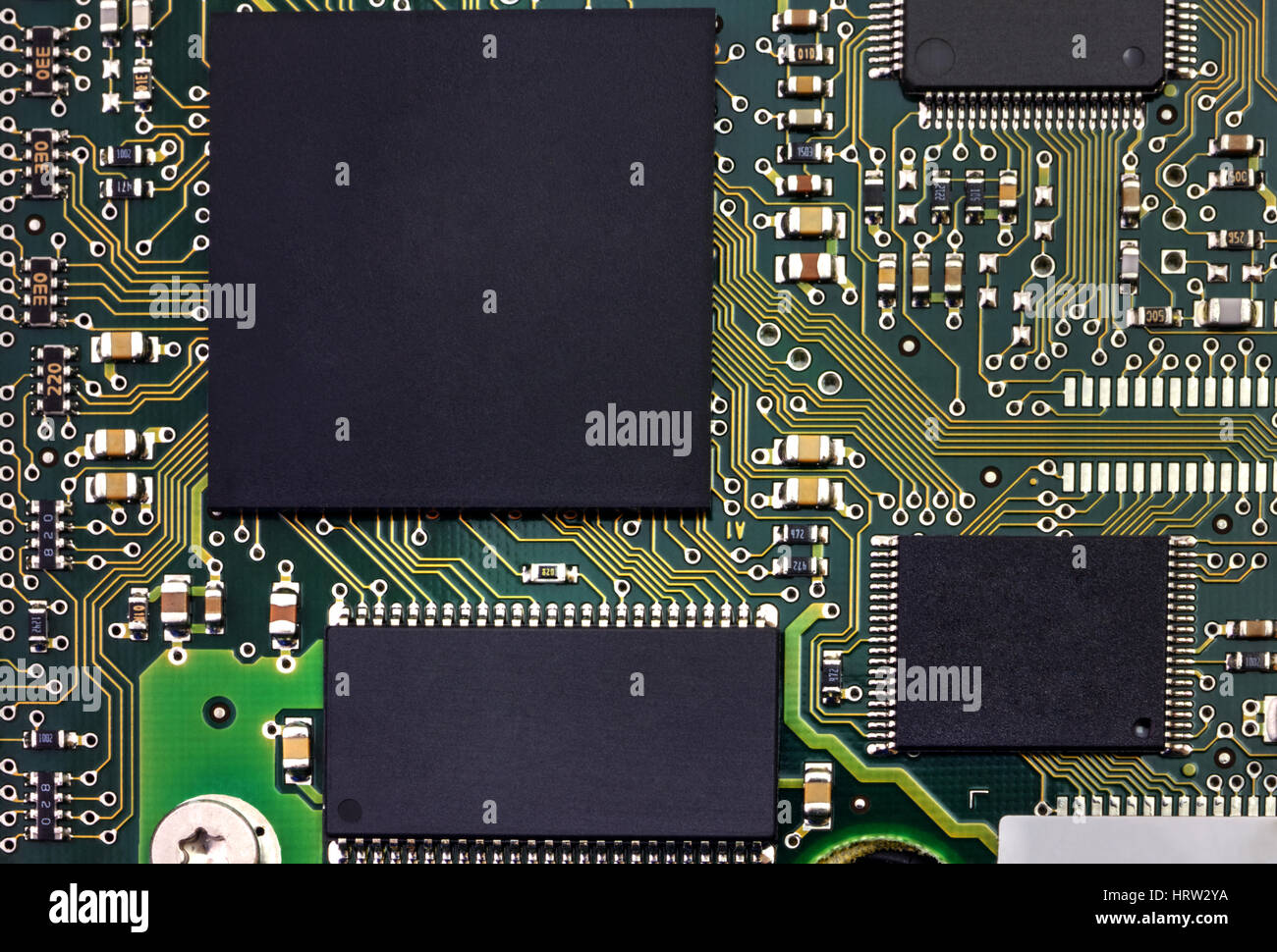Electronic circuit board with components Stock Photo - Alamy
