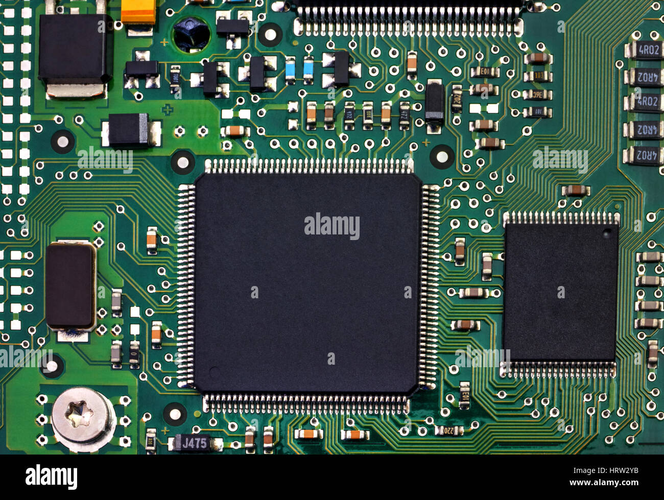 Electronic circuit board with components Stock Photo - Alamy