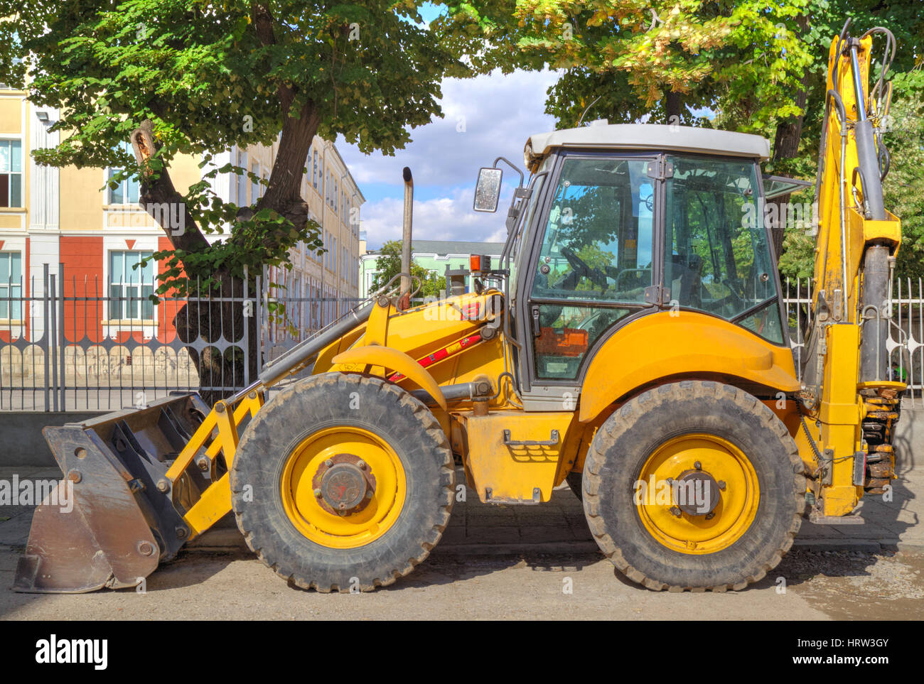 Excavator digging asphalt on urban hi-res stock photography and images ...