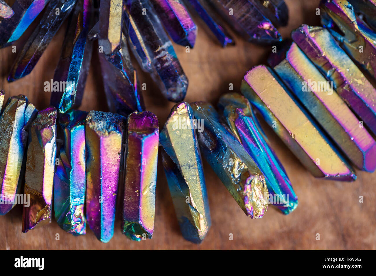 Titanium Quartz rainbow natural beads Stock Photo - Alamy