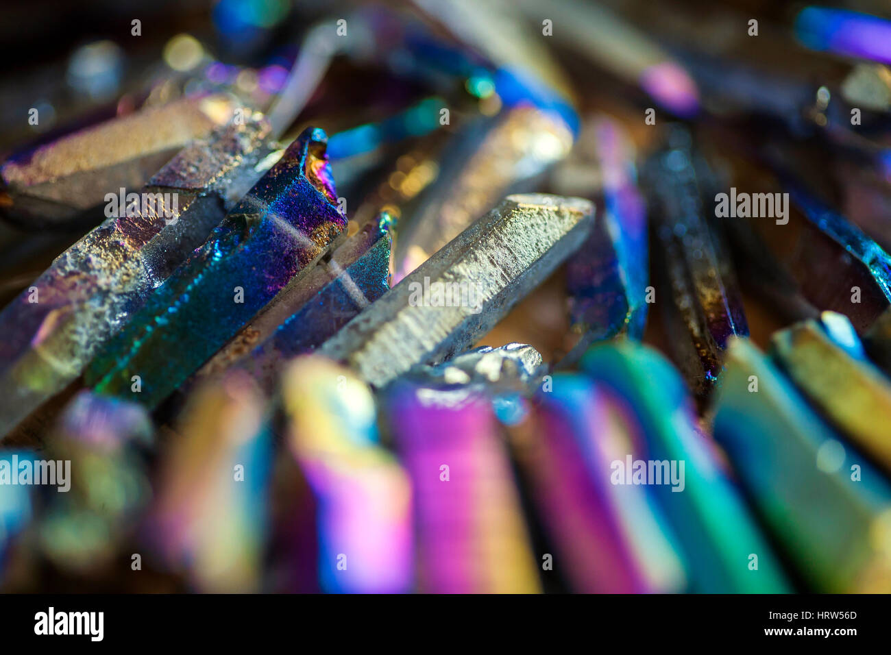 Titanium Quartz rainbow natural beads Stock Photo - Alamy